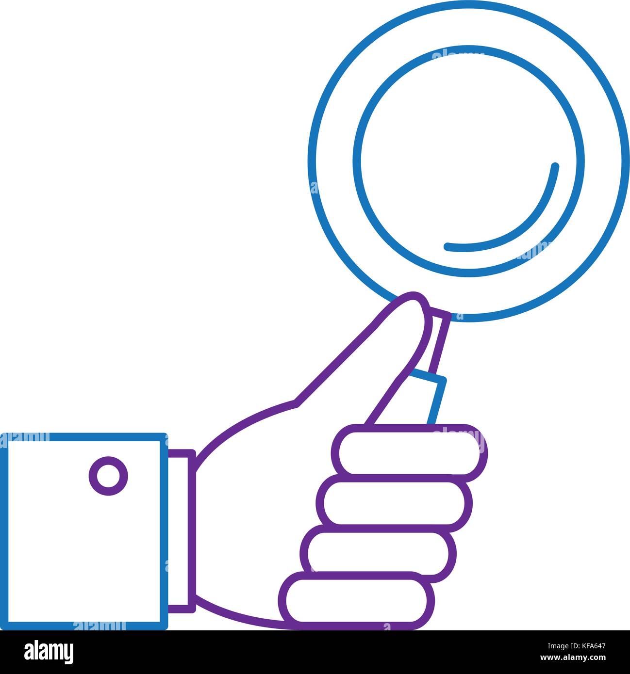 hand human with magnifying glass isolated icon vector illustration ...