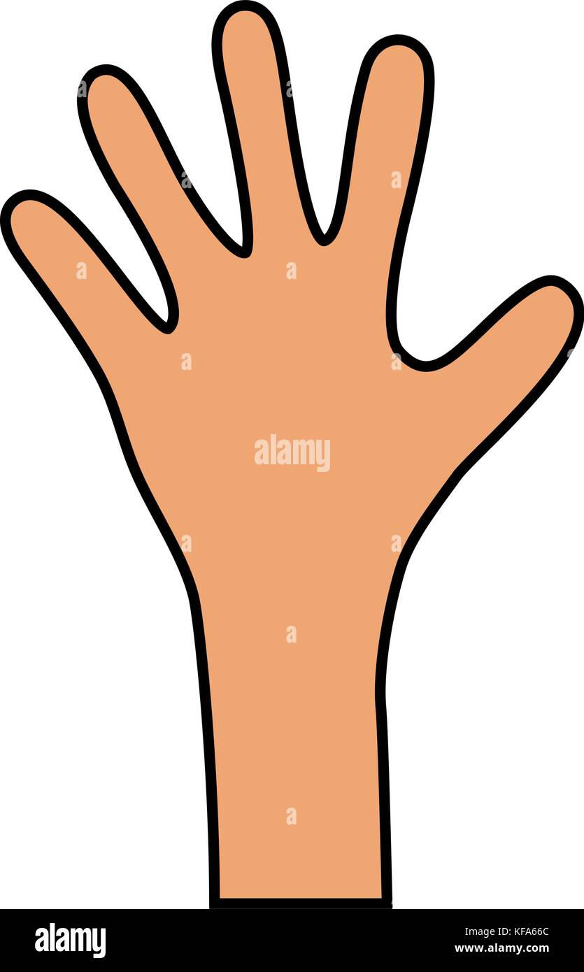 human hand icon over white background vector illustration Stock Vector ...