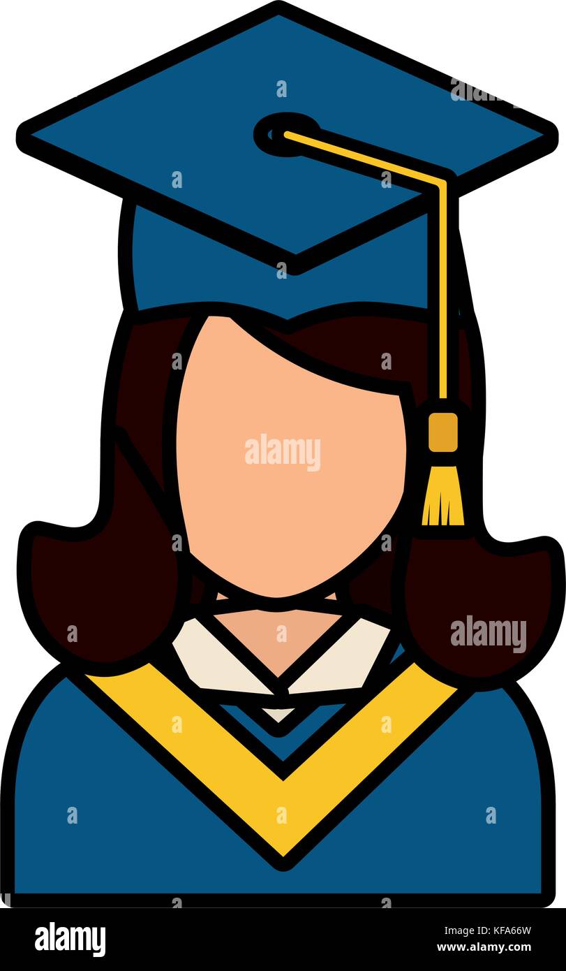 graduated woman icon over white background vector illustration Stock ...