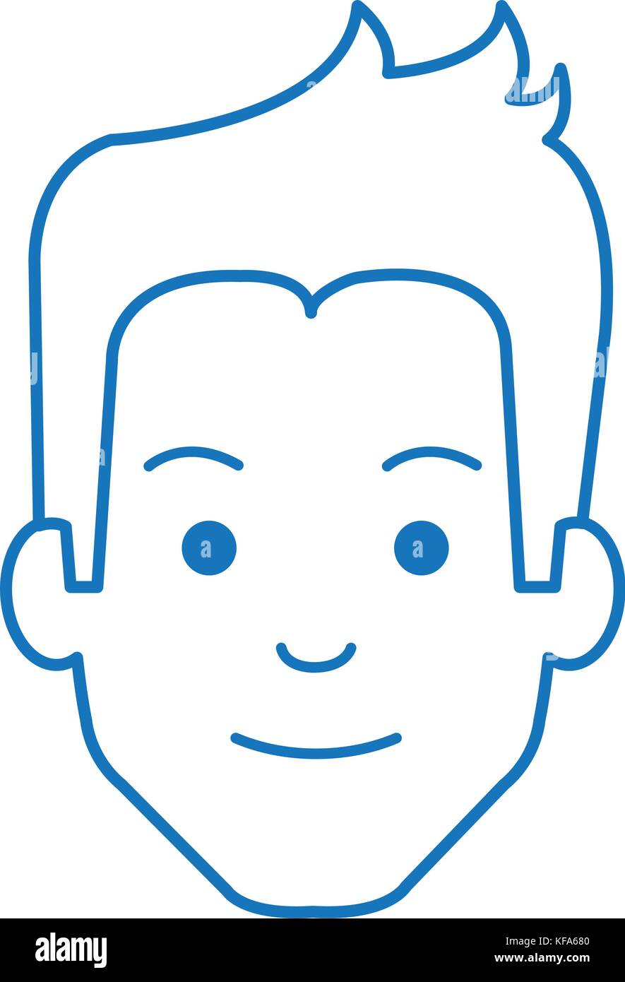 young man head avatar character vector illustration design Stock Vector ...