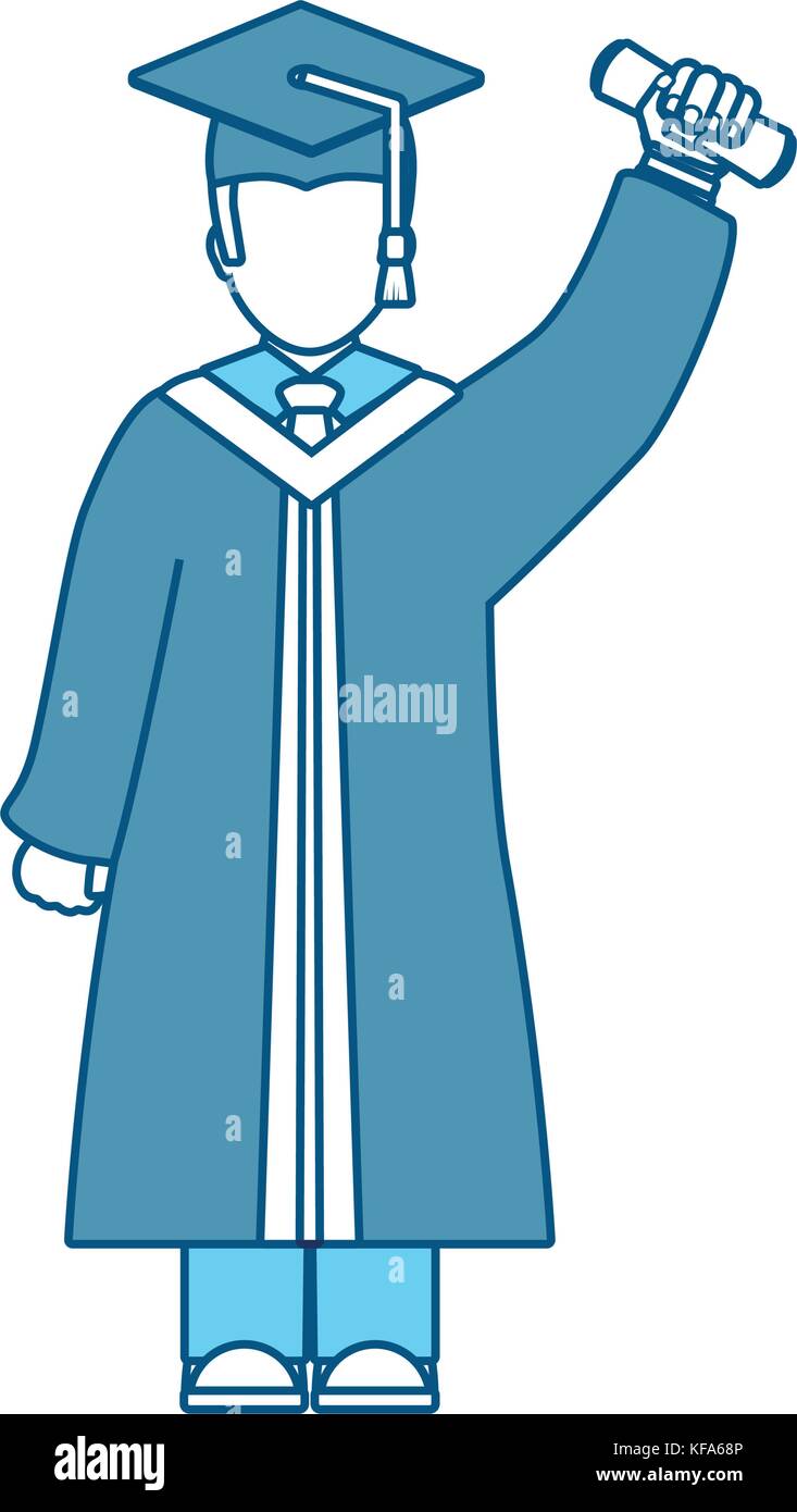 graduated man icon over white background vector illustration Stock ...