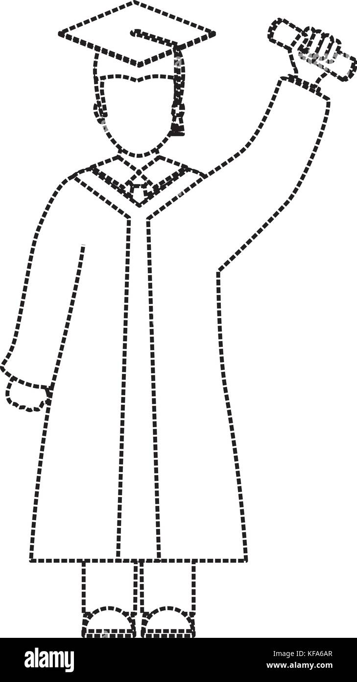 graduated man icon over white background vector illustration Stock ...