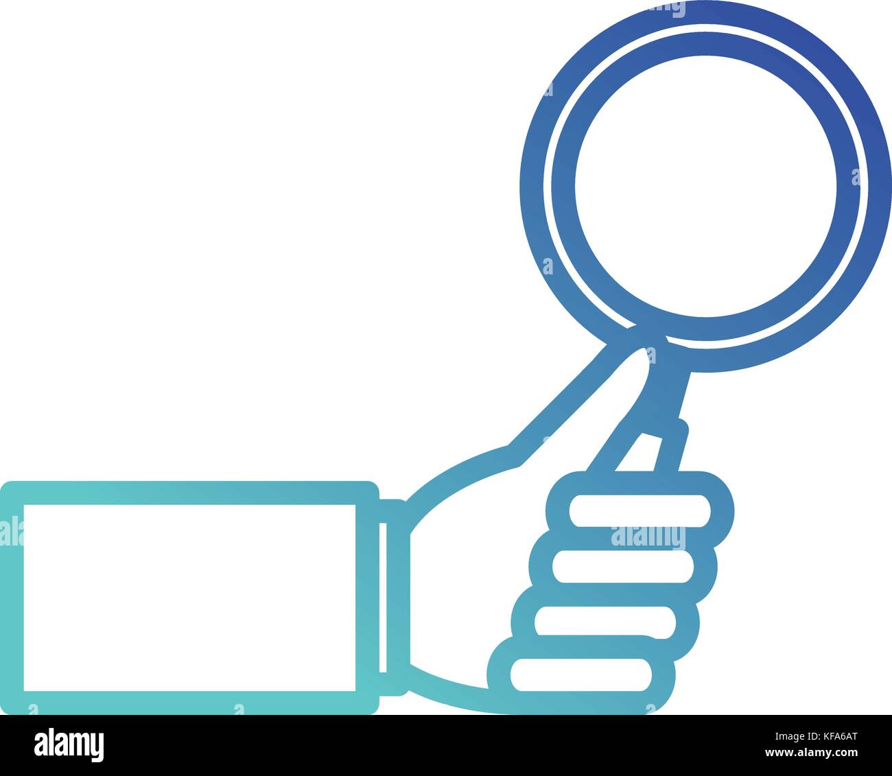 hand human with magnifying glass isolated icon vector illustration ...