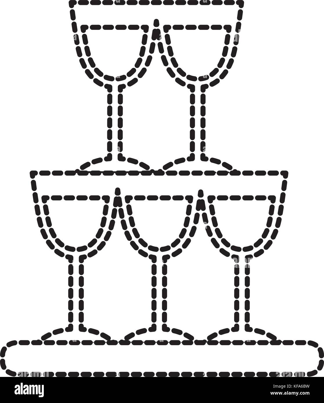 champagne glasses pyramid drink event celebration Stock Vector Image ...