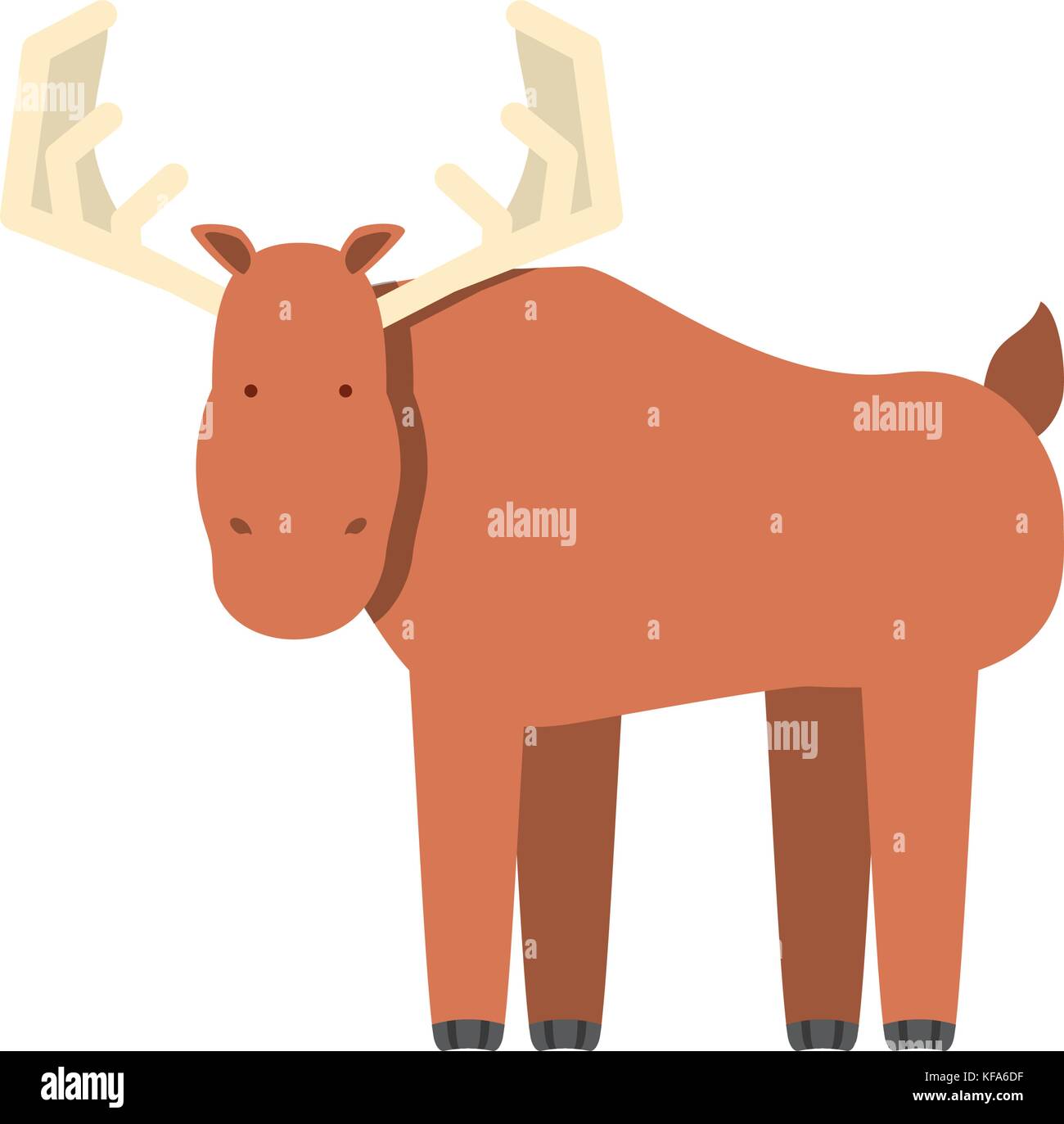 cartoon moose icon over white background vector illustration Stock ...
