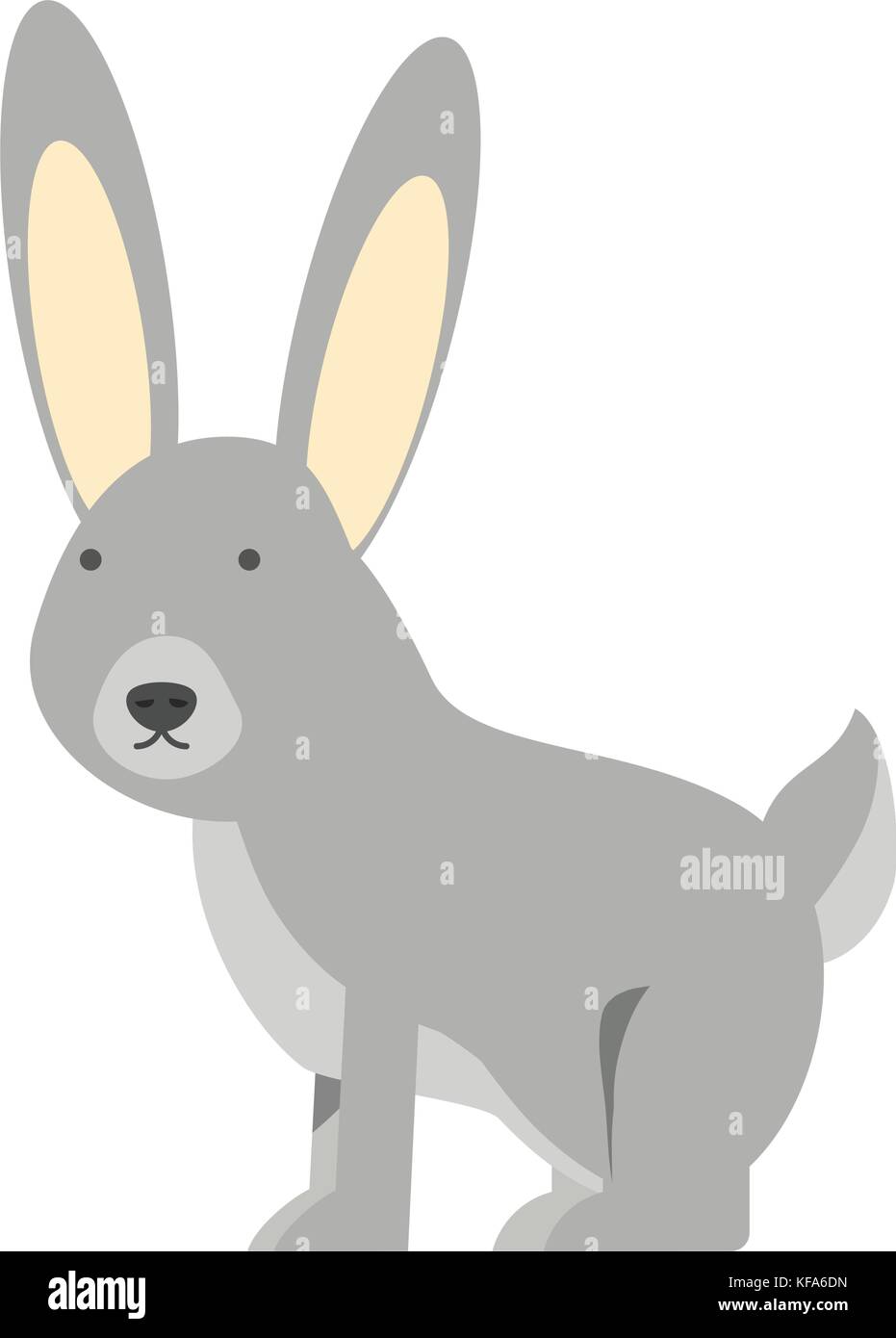 cartoon rabbit icon over white background vector illustration Stock ...