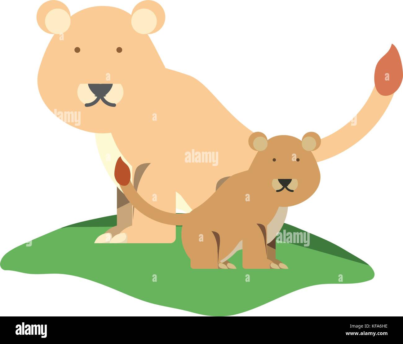 cartoon lioness icon over white background vector illustration Stock ...