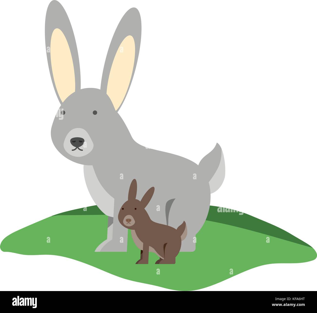 cartoon rabbits icon over white background vector illustration Stock ...