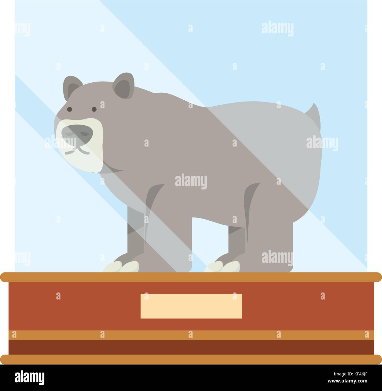 Showcase With Bear Icon Over White Background Vector Illustration Stock
