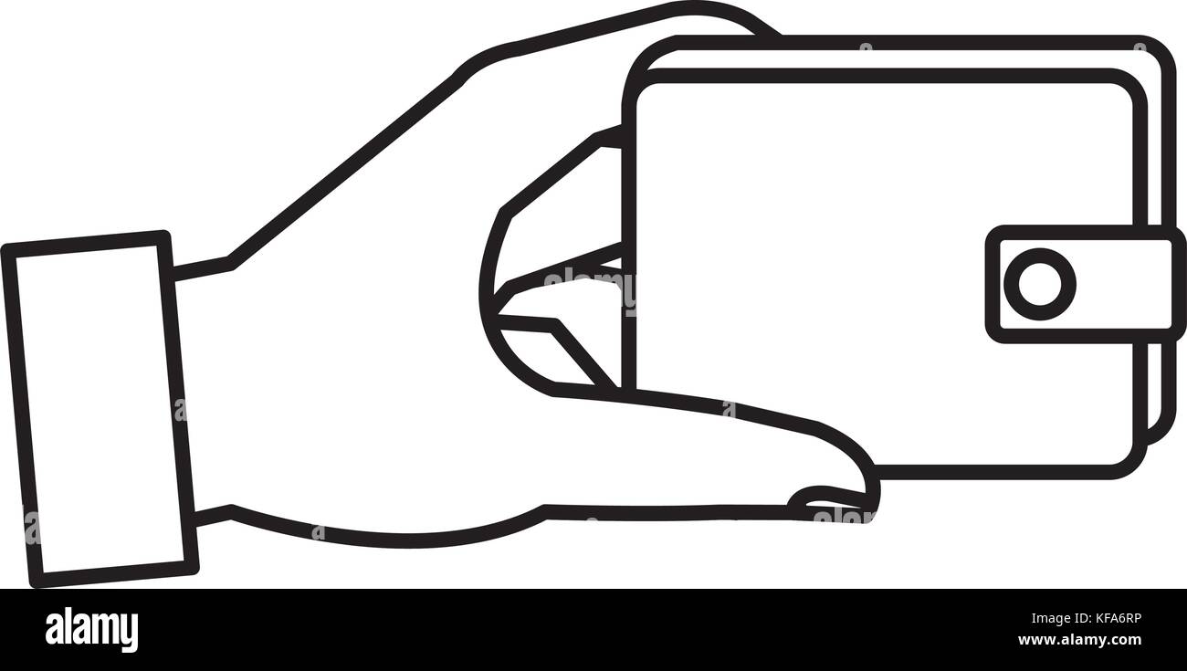 hand with wallet money vector illustration design Stock Vector Image ...