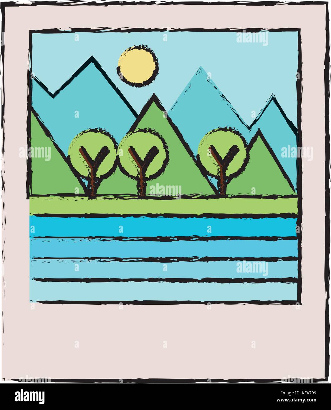 landscape snapshot isolated icon vector illustration design Stock ...