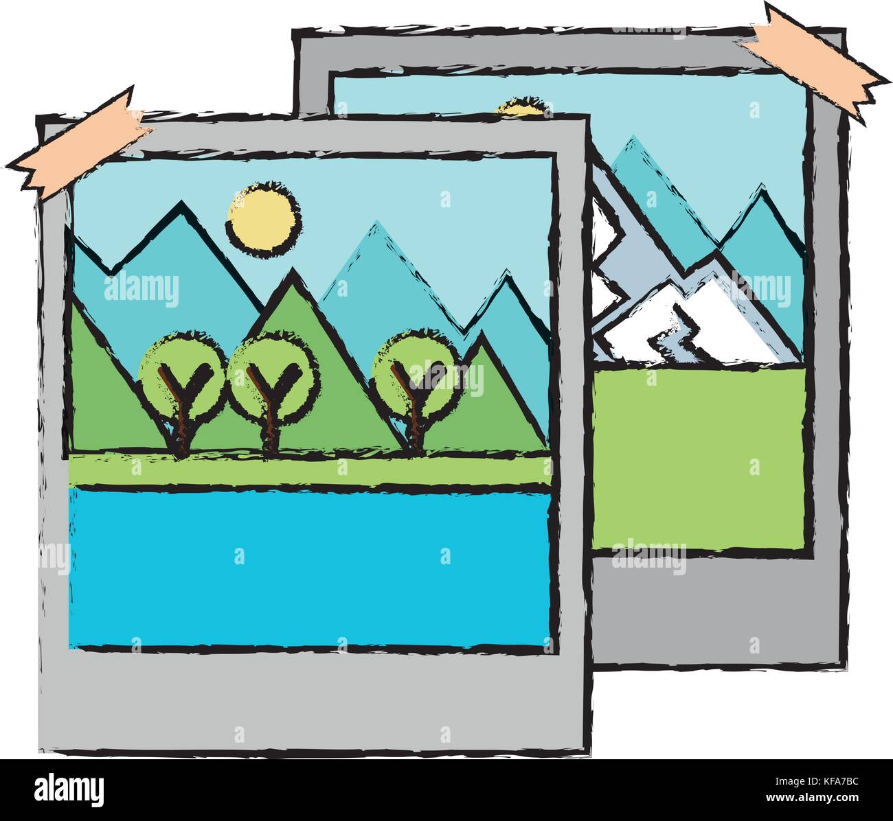 landscape snapshot isolated icon vector illustration design Stock ...