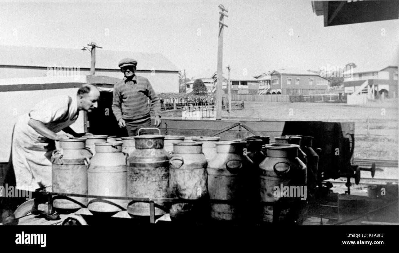 A load of cream cans Boonah Butter Factory 1932 Stock Photo - Alamy