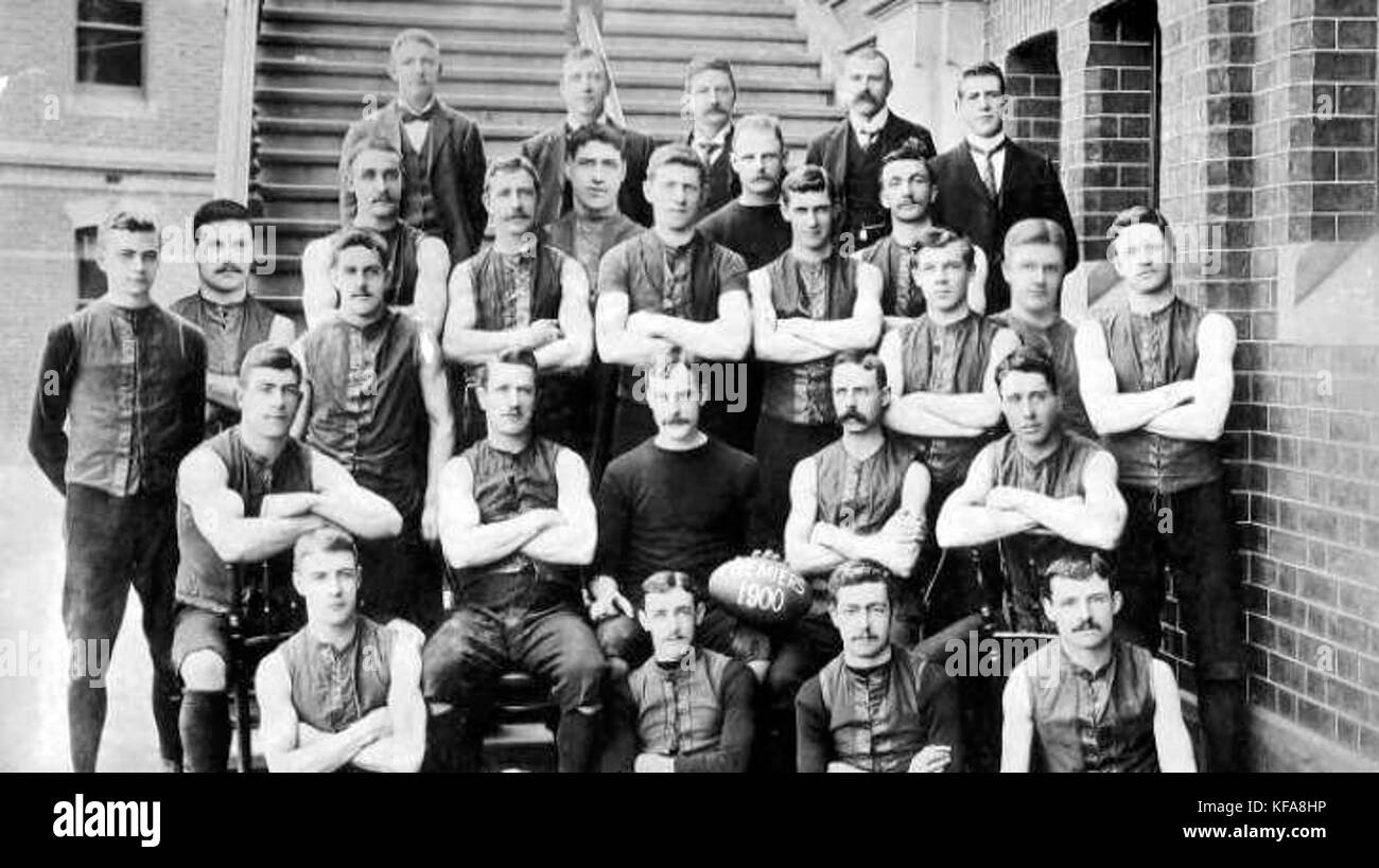 This photograph depicts the Melbourne Football Club in 1900, a ...