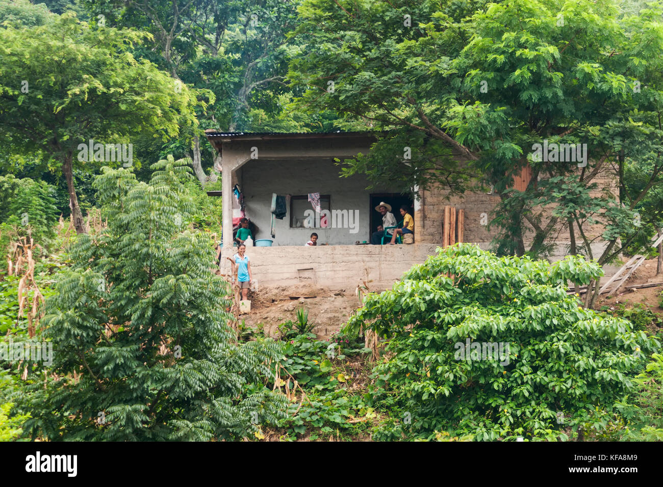 Honduras Family lifestyle home built on mountainside Stock Photo - Alamy