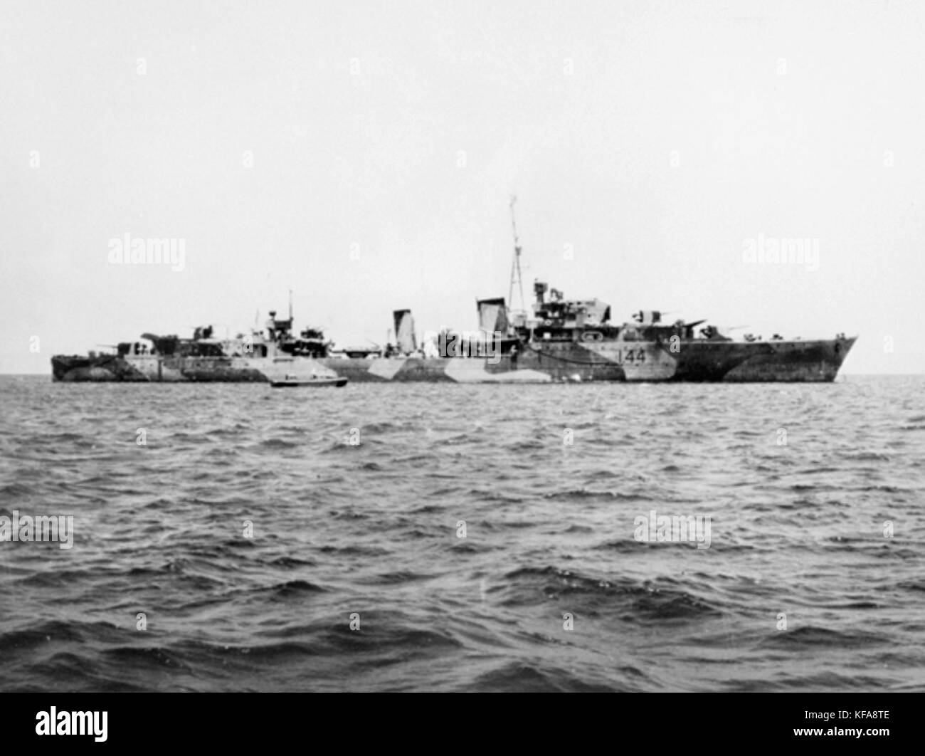 Warships at anchor warships Black and White Stock Photos & Images - Alamy