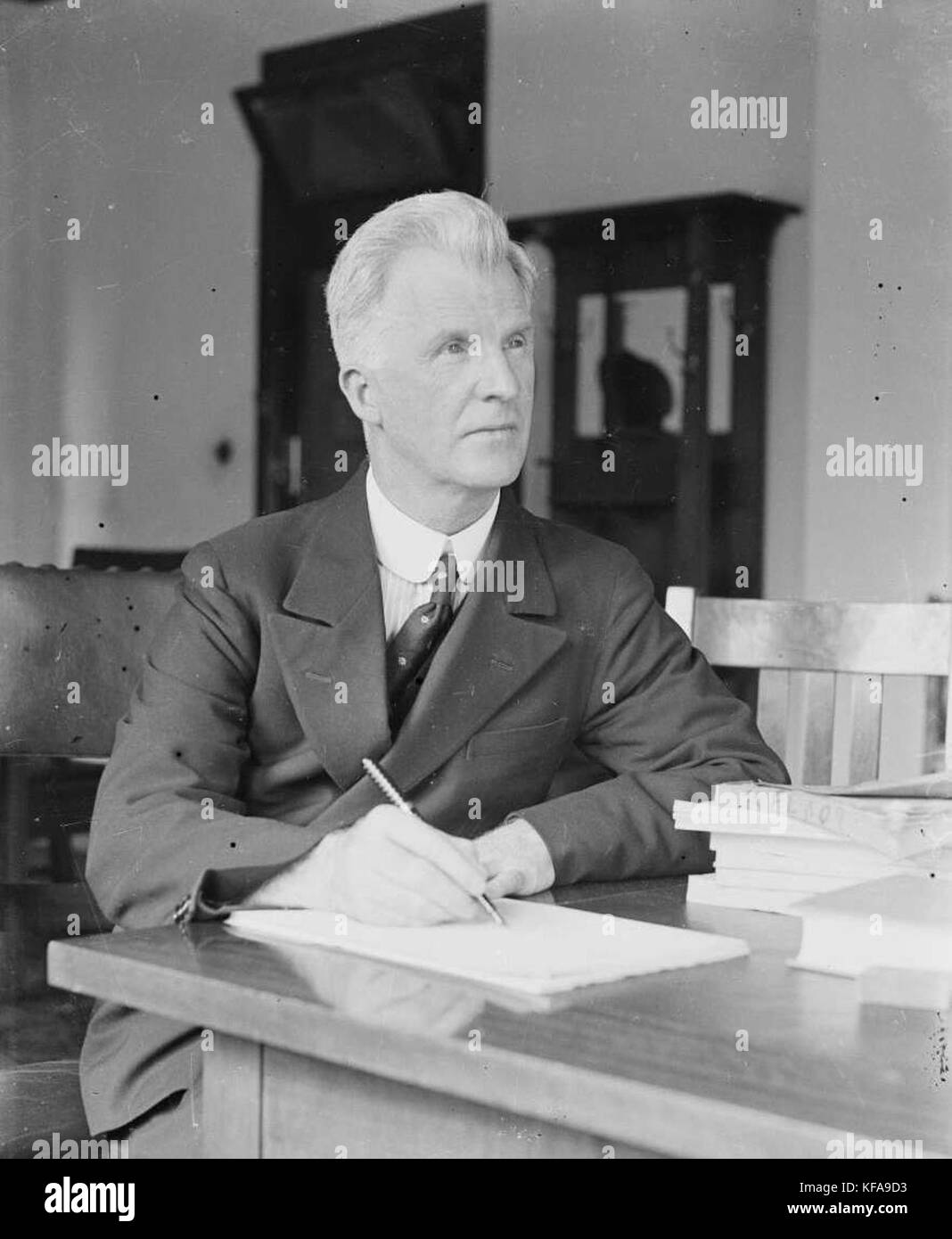 James Scullin at his desk 02 Stock Photo - Alamy