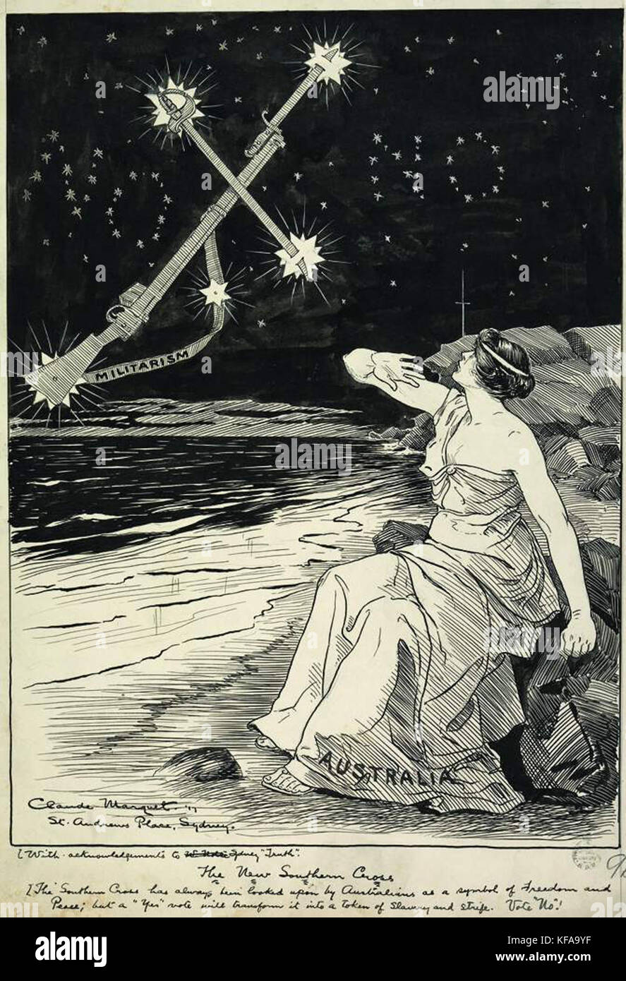 Cartoon Against Australian Conscription, 1916 Stock Photo - Alamy