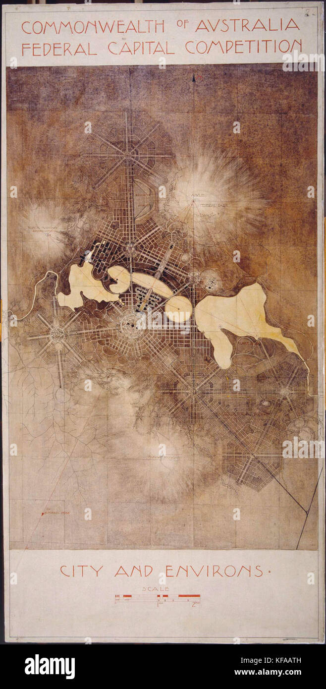 Canberra plan shaded WBG Stock Photo - Alamy