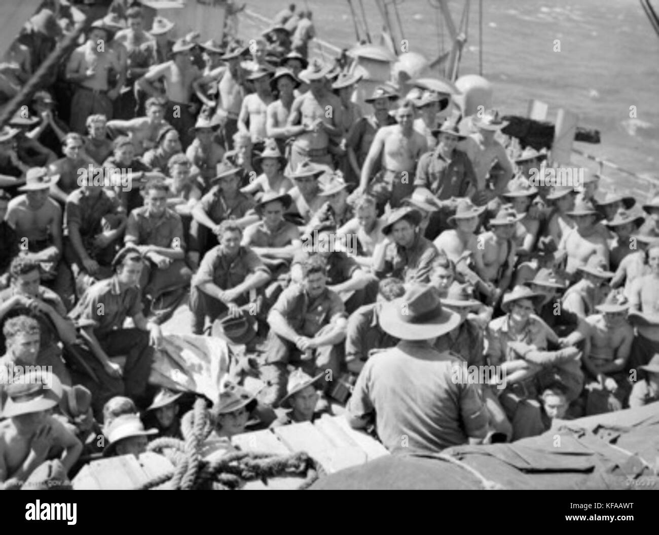 AWM 076539 36th Battalion enroute to New Ireland Stock Photo - Alamy