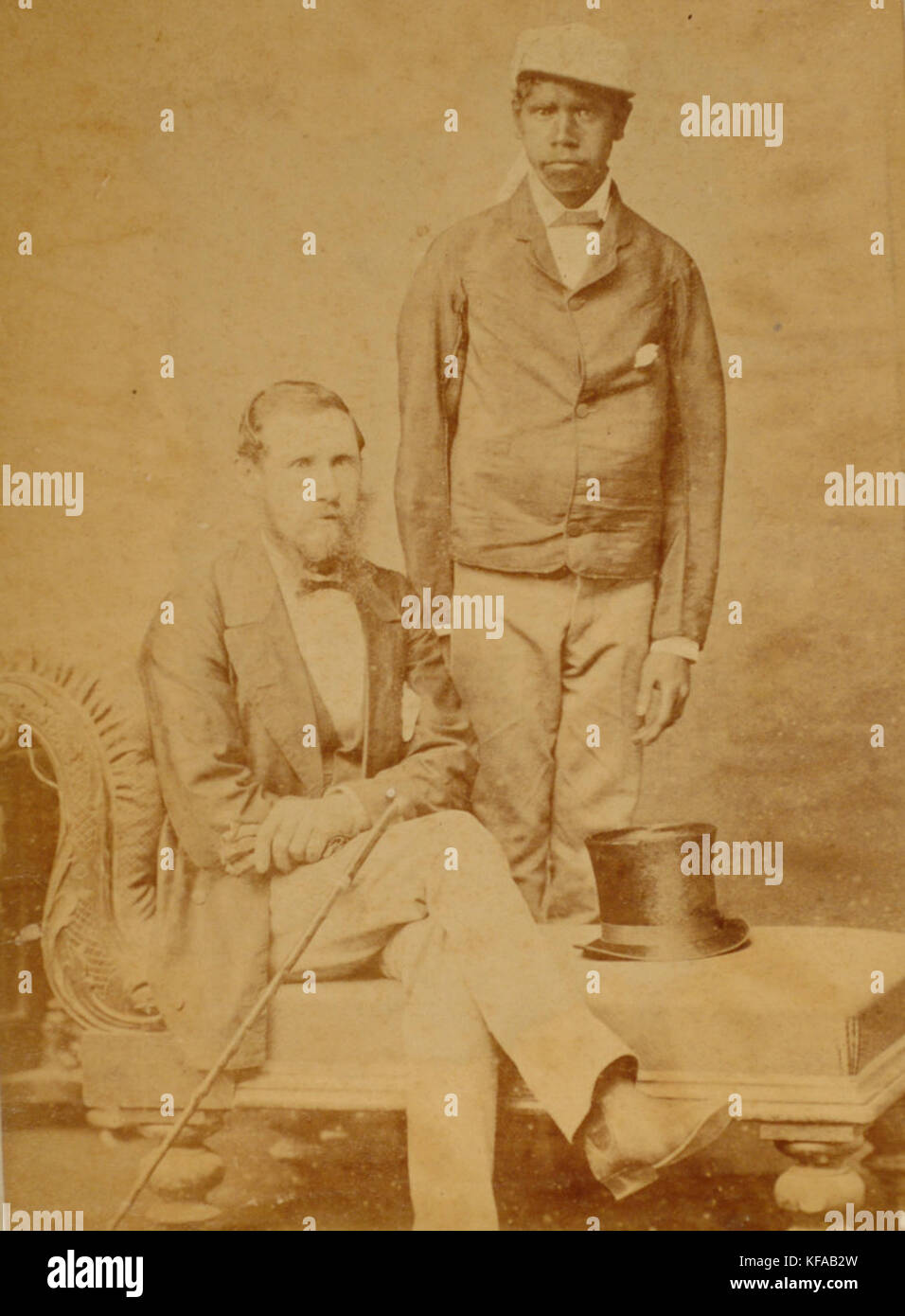 Henry Stone and an aboriginal man 1873 Stock Photo - Alamy