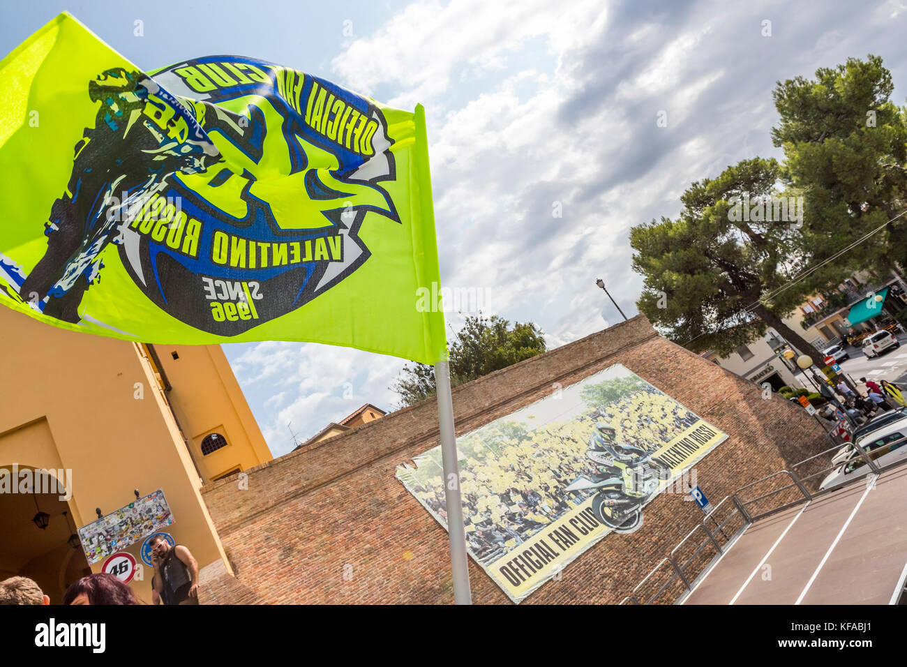 Official Fan Club flags flying in Tavullia, Italy. Hometown of ...