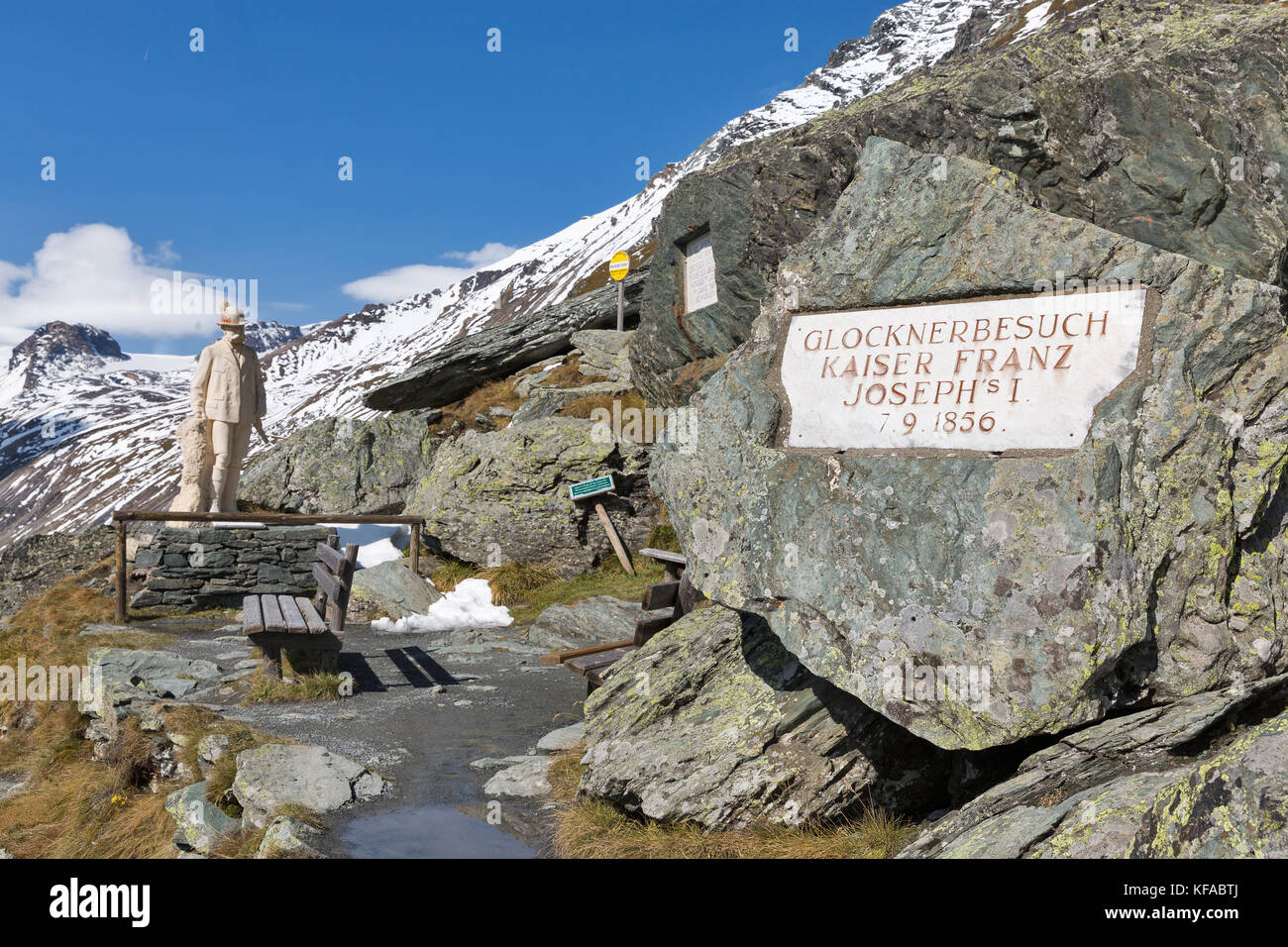 GROSSGLOCKNER, AUSTRIA - SEPTEMBER 23, 2017: Statue of Kaiser Franz ...