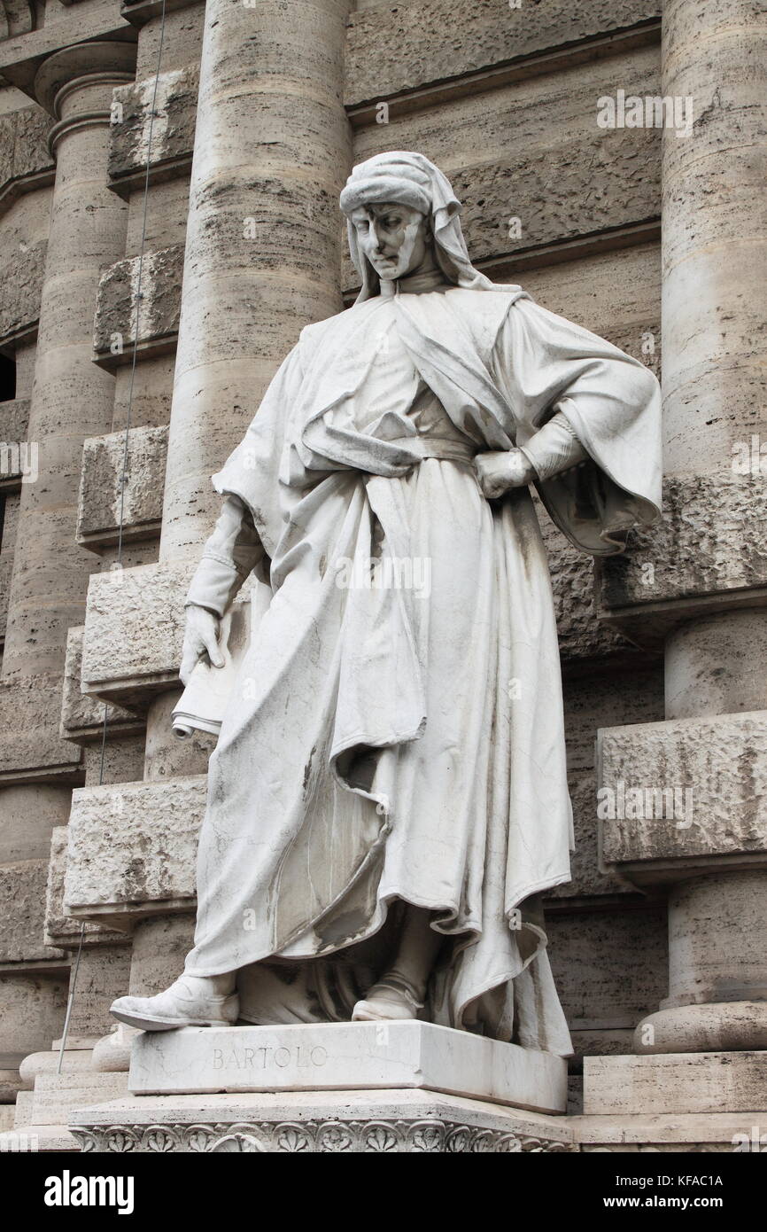 Statue of a philosopher in front of the Palace of Justice in Rome ...