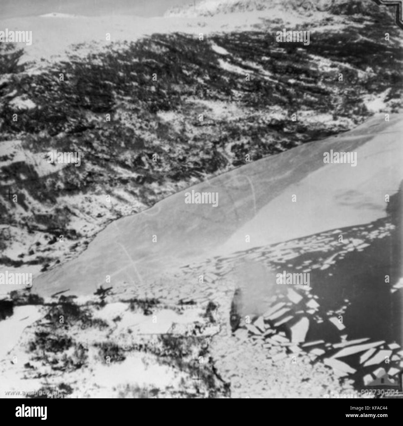 German destroyer Z33 in Forde Fjord 9 Feb 1945 wide angle Stock Photo ...