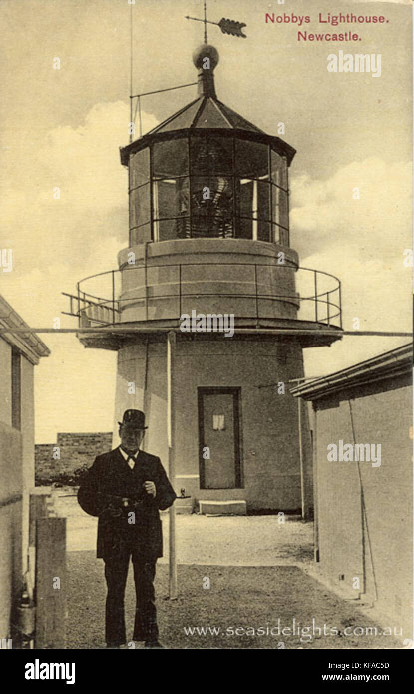 Nobbys Head Light c1910 Stock Photo - Alamy