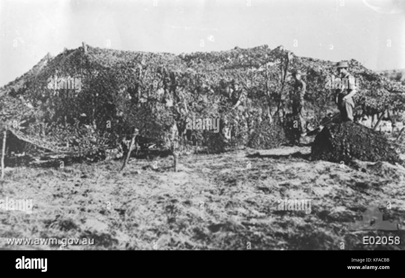 This image depicts a camouflaged 8-inch howitzer from the Australian ...