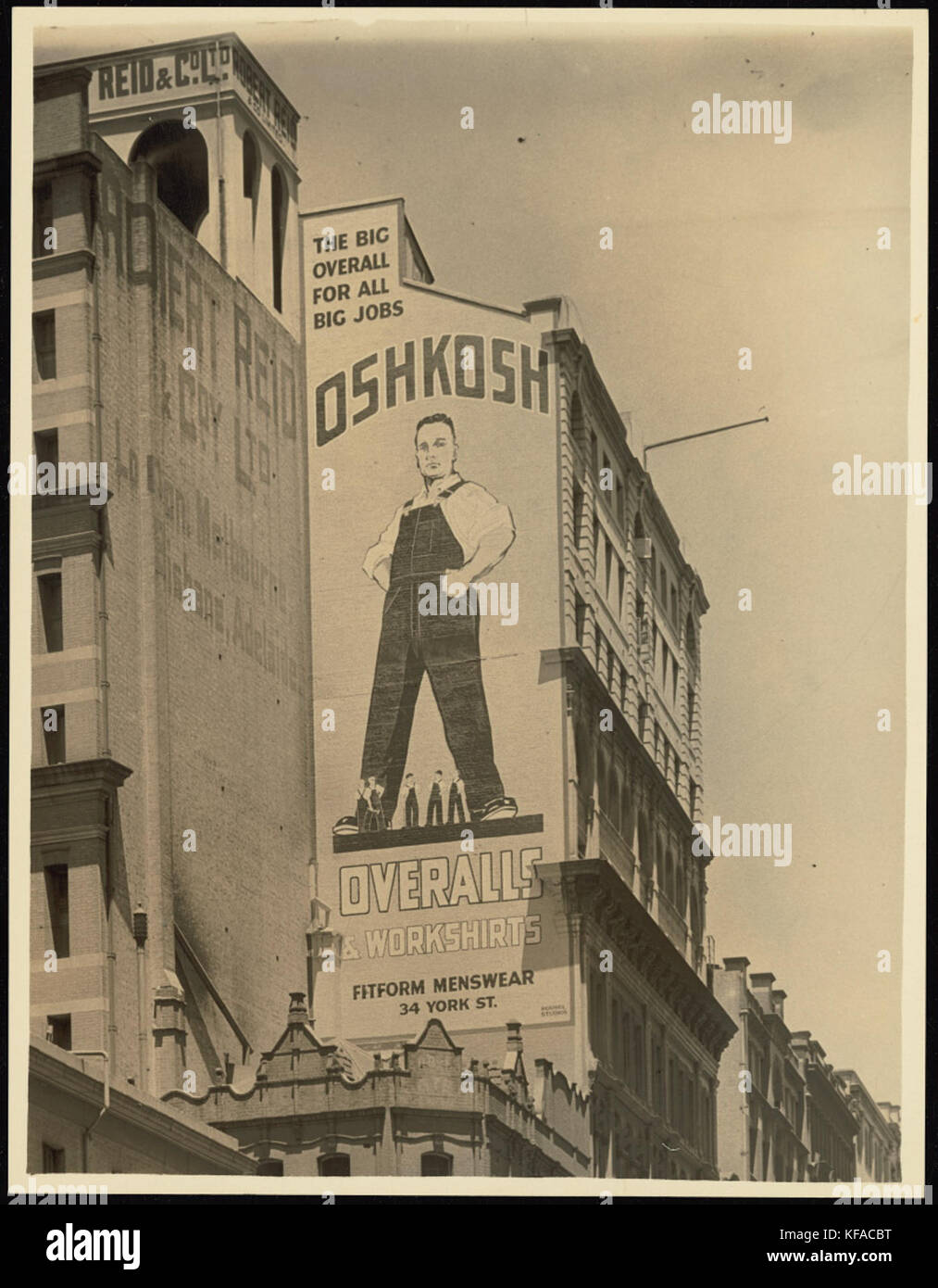 Large wall advertising sign for Fitform Menswear advertising Oskosh ...