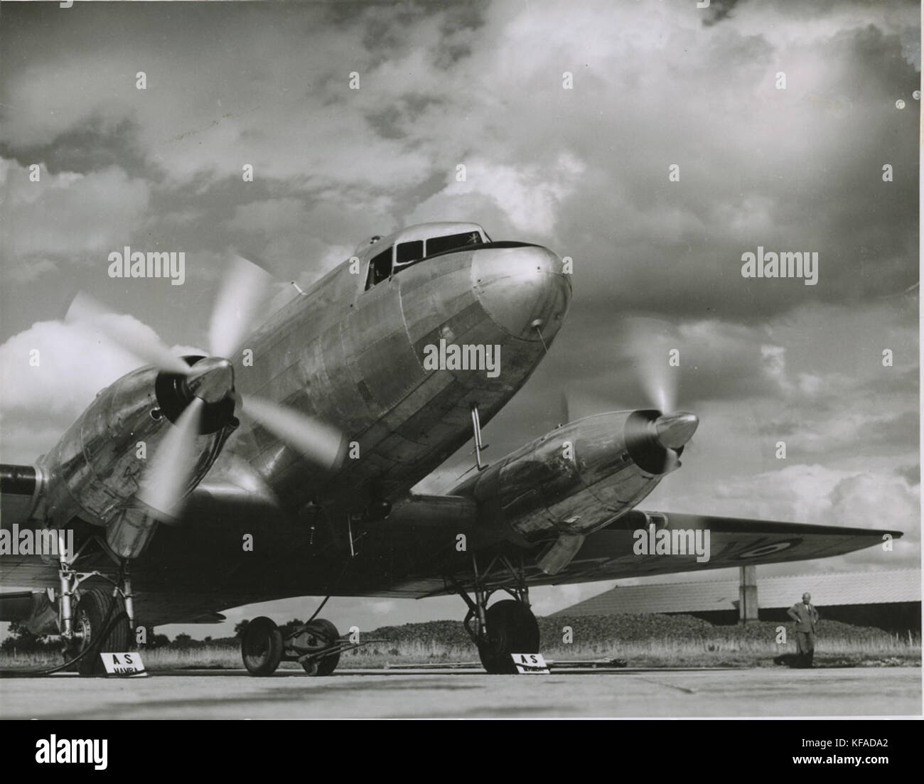 The Douglas Dakota, a WWII-era transport aircraft, is seen here with ...