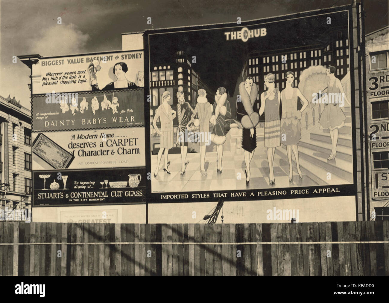 Large wall advertising signs for The Hub Ltd Stock Photo - Alamy