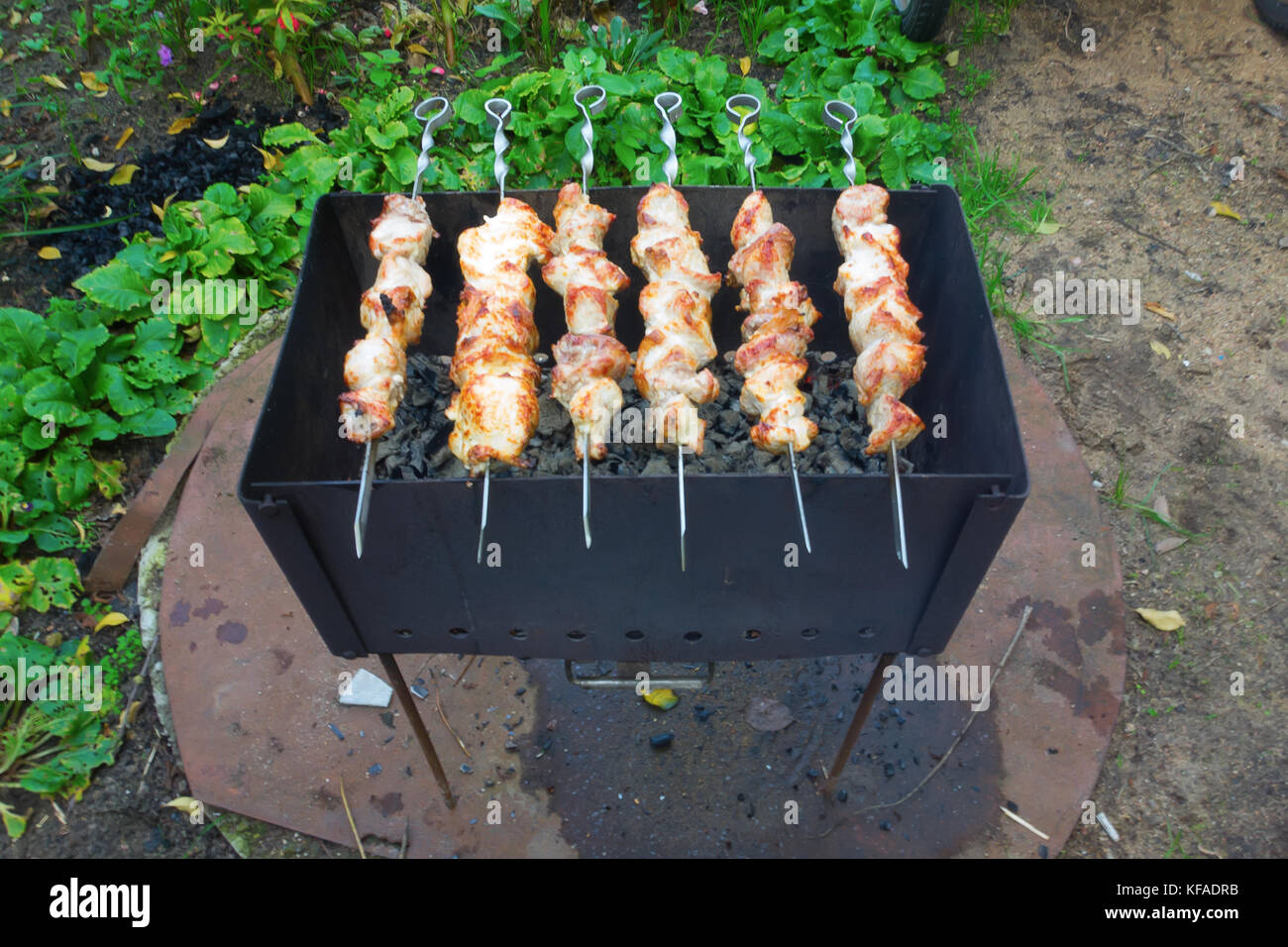 Kebab roasted on grill hi-res stock photography and images - Alamy