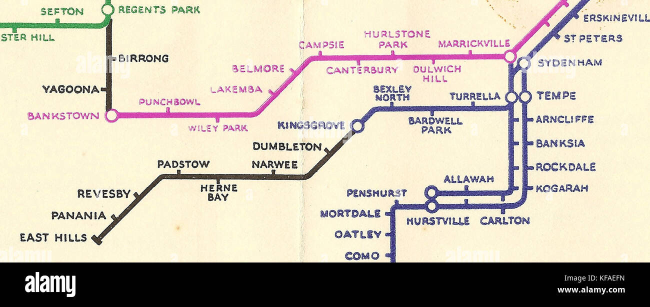 East Hills railway map Stock Photo - Alamy