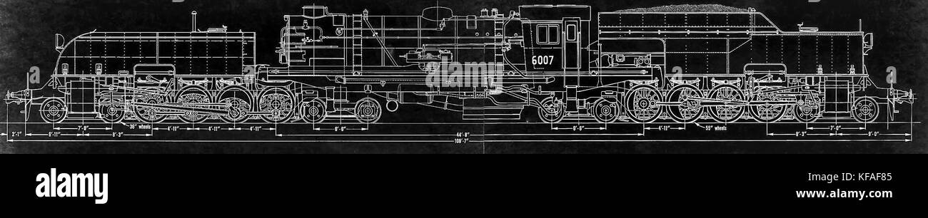 Technical drawing of steam locomotive hi-res stock photography and ...