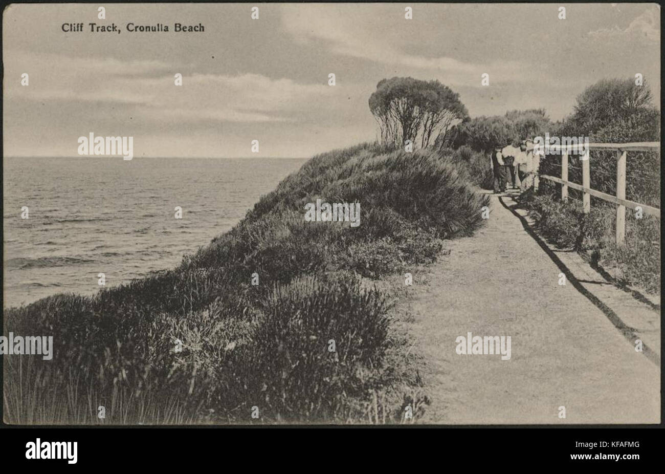 A historic photograph from 1913 showing a beach track in Cronulla ...
