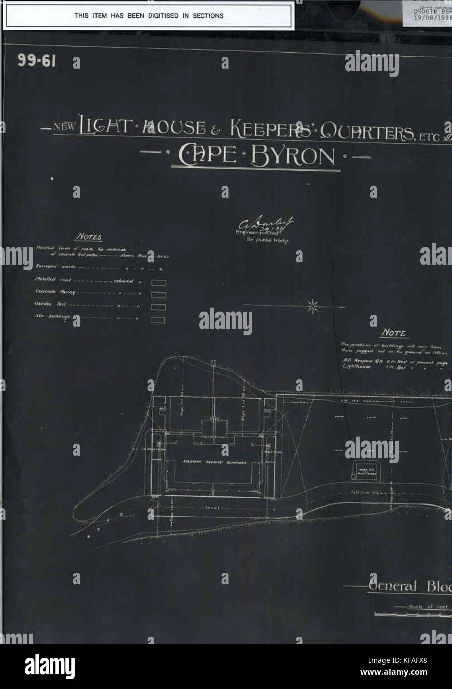 Cape Byron Light site and locality plans left, 1950 Stock Photo - Alamy