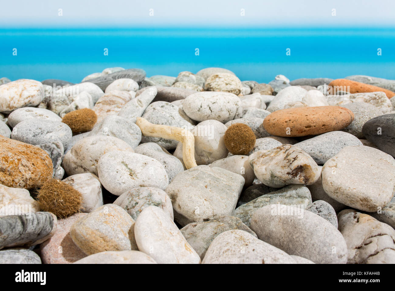Stones on the beach with stones Stock Photo - Alamy