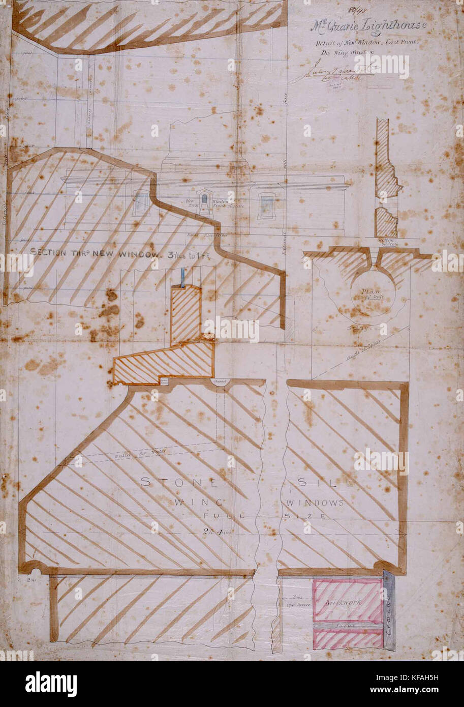 Macquarie Lighthouse Details of New Window East Front, 1880 Stock Photo ...