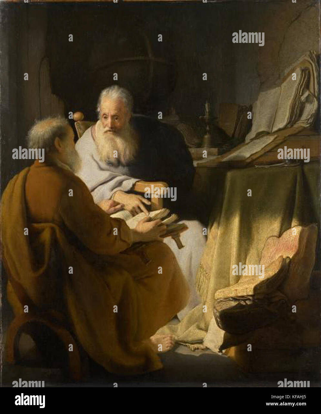 Rembrandt Two old men disputing 1628 Stock Photo - Alamy