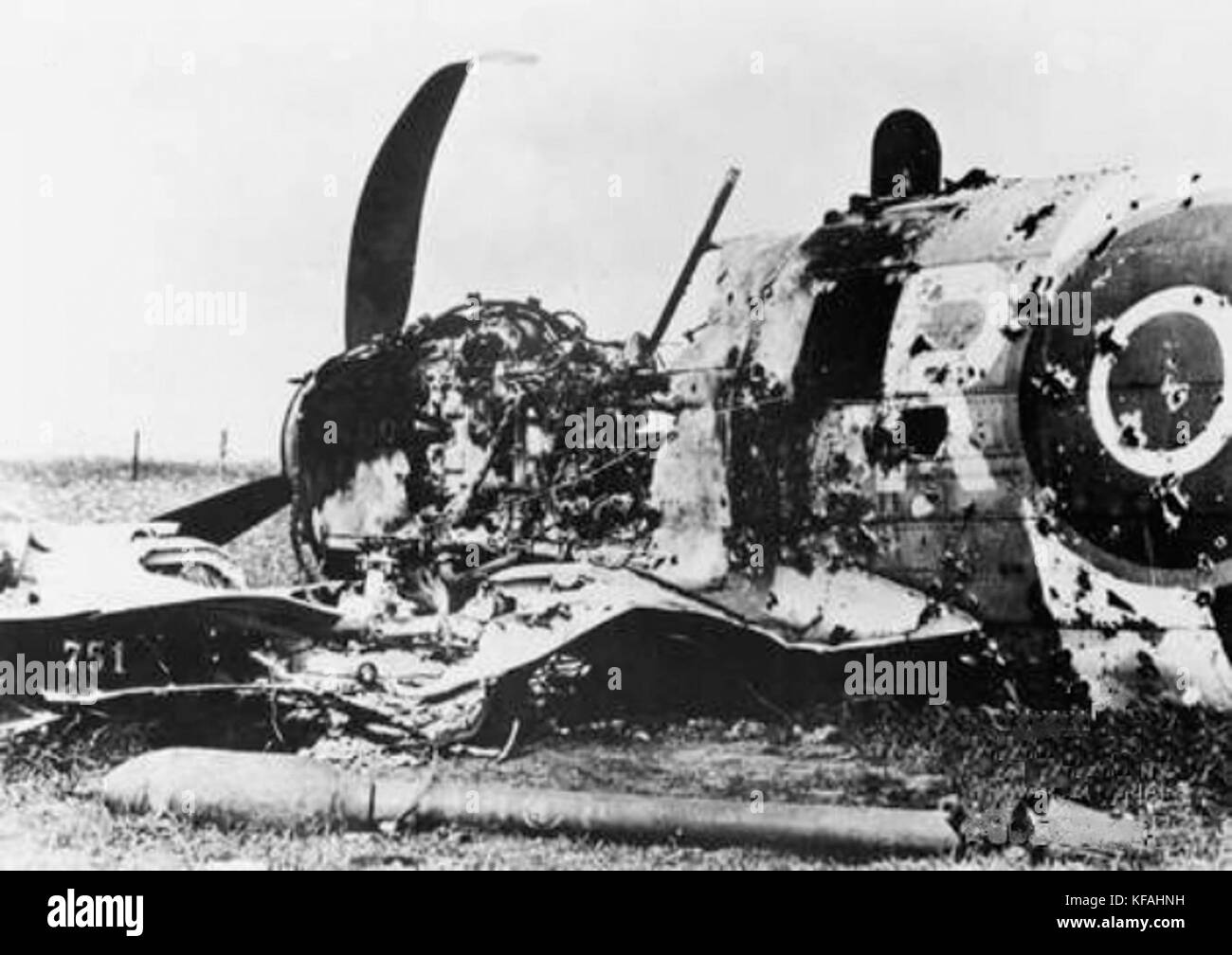 Shot down Typhoon 245 Sqn RAF 1944 Stock Photo - Alamy