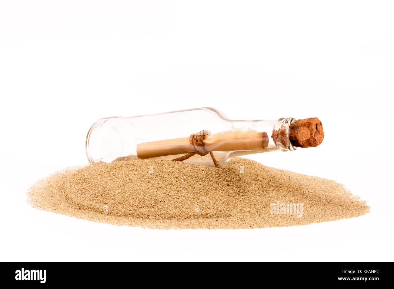 Isolated message in a bottle on white background Stock Photo - Alamy