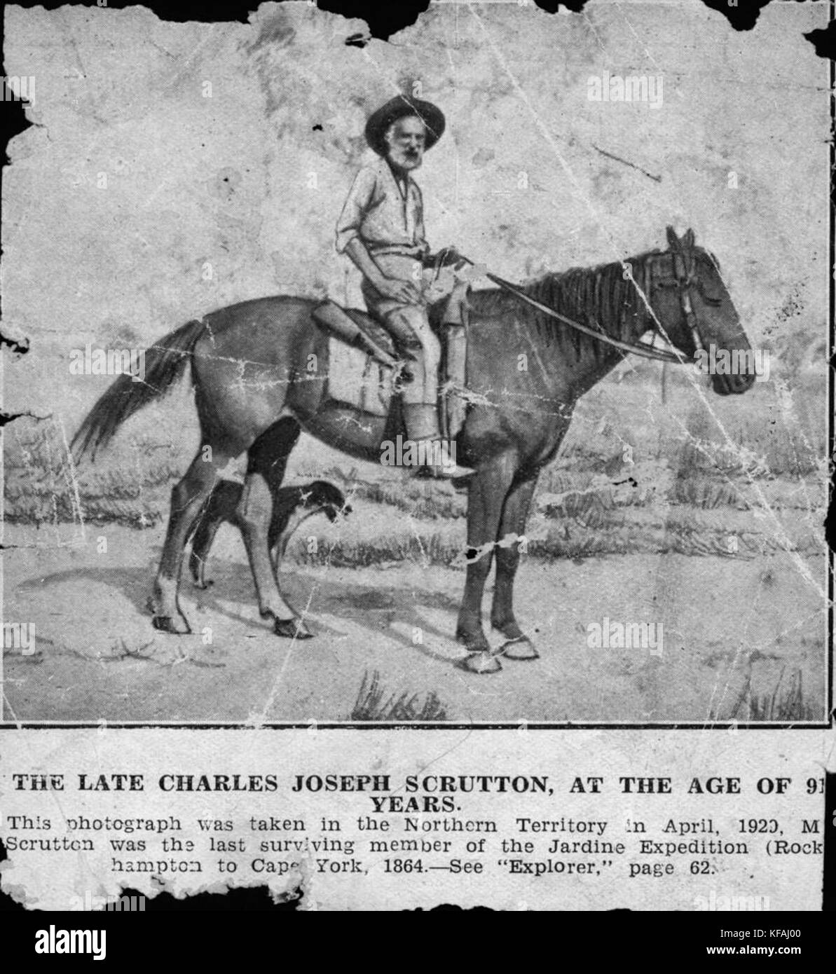 1 112452 Charles Joseph Scrutton, pictured with his horse and dog, 1920 ...