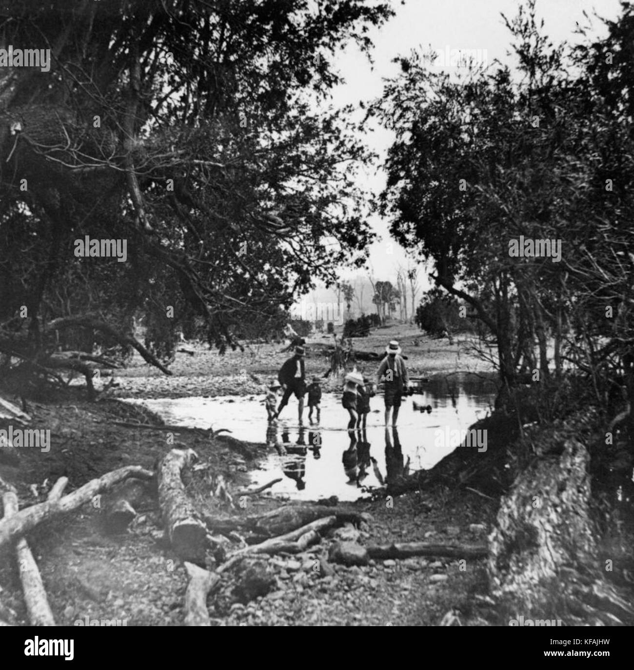 1 139588 Children in the shallows of the Brisbane River, 1912 Stock ...
