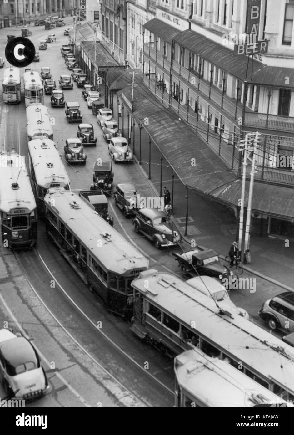 1 110200 Traffic congestion on the corner of Queen Street and Adelaide ...