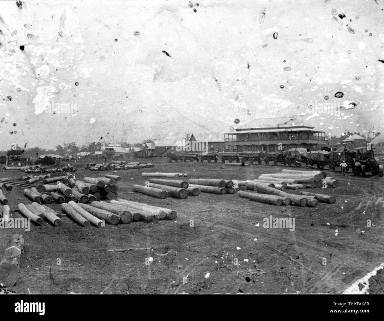 1 114588 View of timber jinkers in Kingaroy, Queensland, ca. 1910 Stock ...