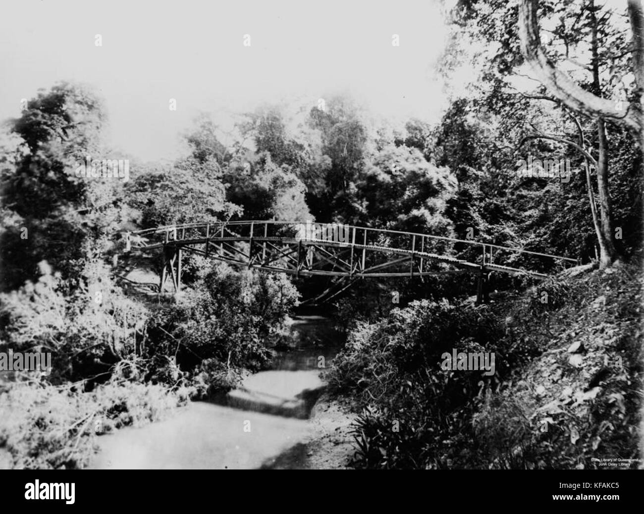 1 107480 Footbridge over a creek at Indooroopilly, Brisbane, Queensland ...