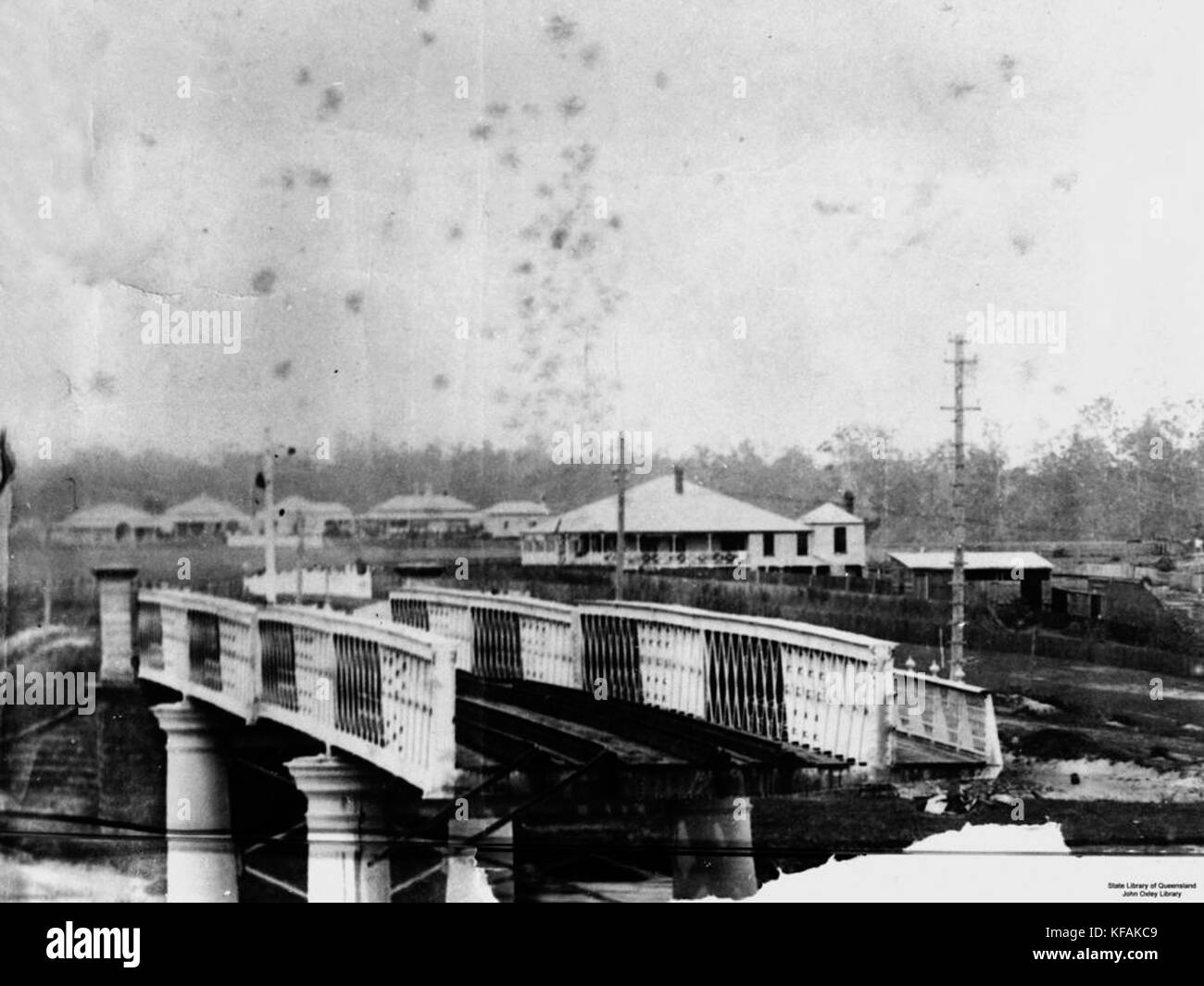 1 117820 Construction of a bridge at Chelmer, Brisbane, 1893 Stock ...